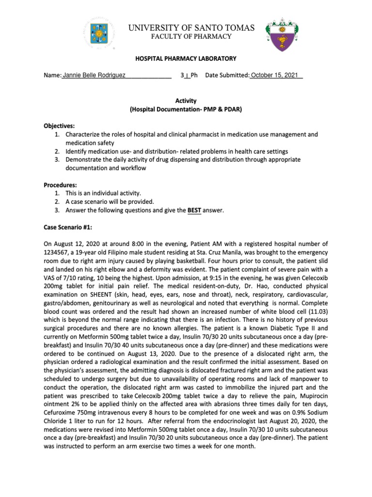 Hospital Documentation: PMP & PDAR Analysis | PDF | Pharmacy | Hospital