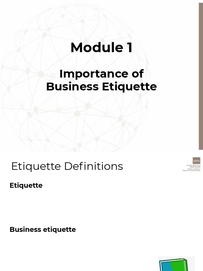Business Etiquette - Module 1 | PDF