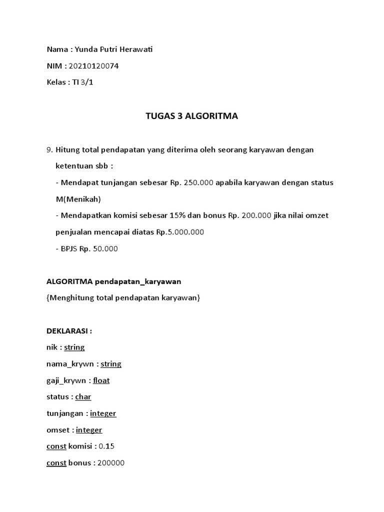 Tugas 3 Algoritma | PDF