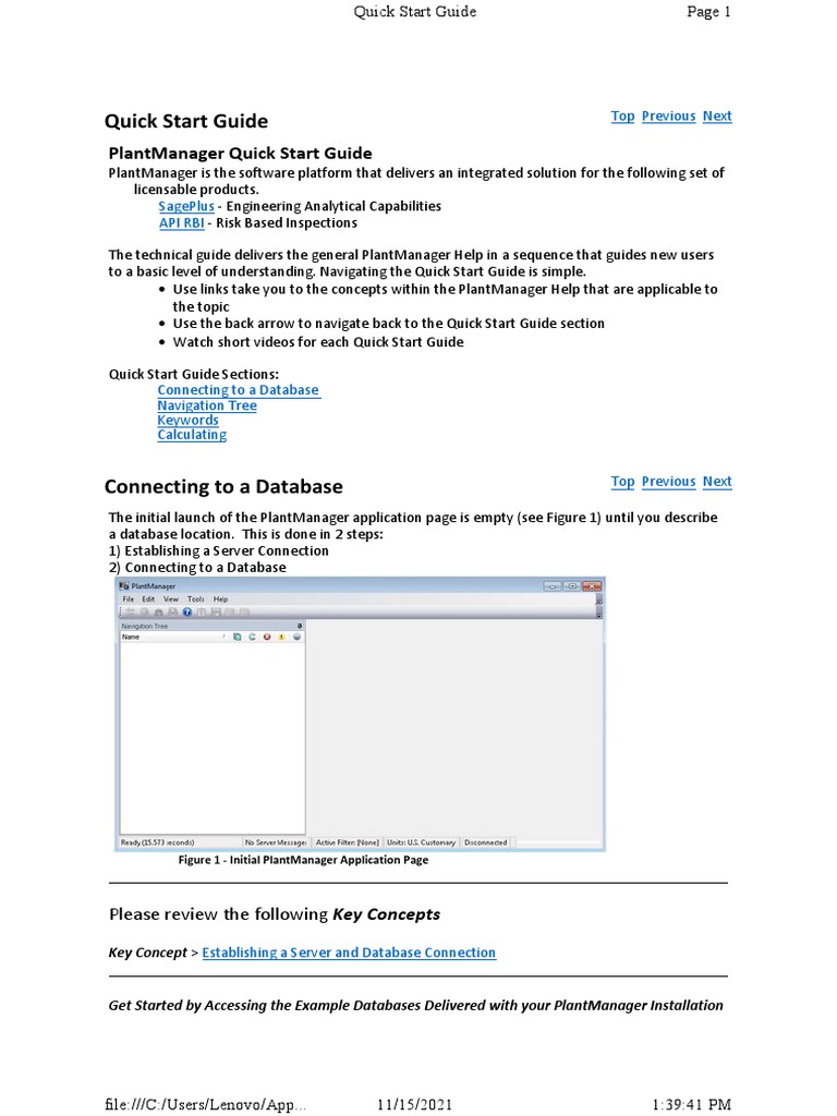 Plantmanager Quick Start Guide | PDF | Icon (Computing) | Databases