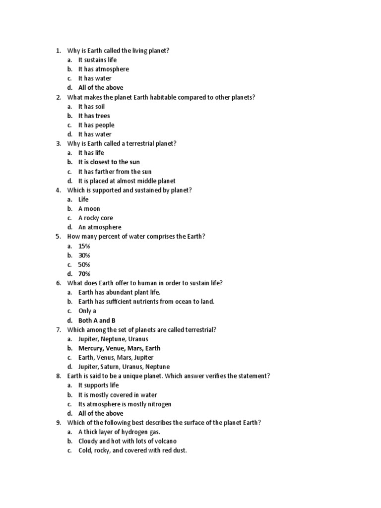 Why Is Earth Called The Living Planet | PDF | Planets | Atmosphere