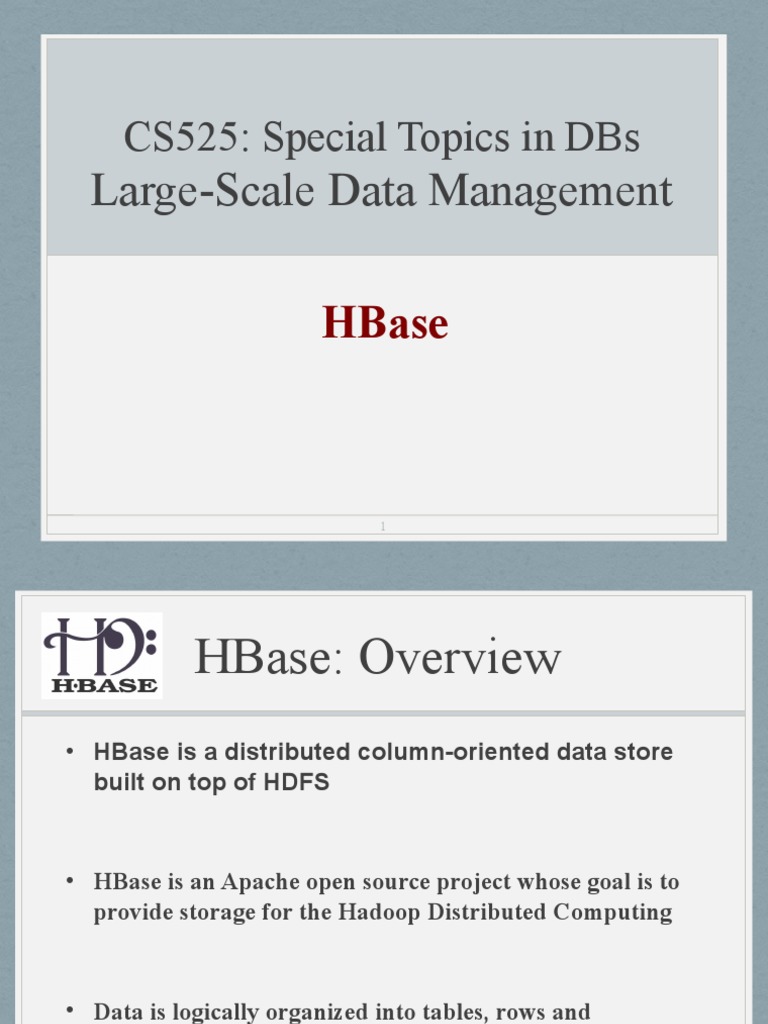 Cs525: Special Topics in DBS: Large-Scale Data Management | PDF | Apache Hadoop | Table (Database)