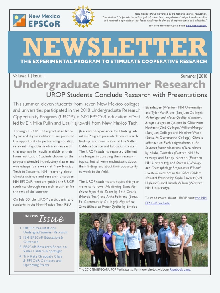 UROP Research Highlights in NM EPSCoR | PDF | New Mexico | Hydrology