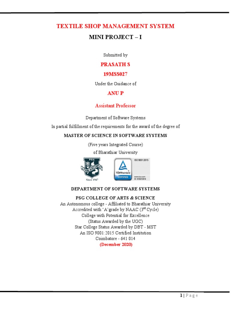 Textile Shop Management System | PDF | Php | Databases