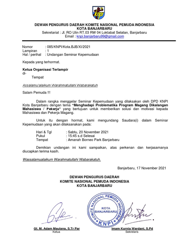 Undangan Seminar - OKP | PDF