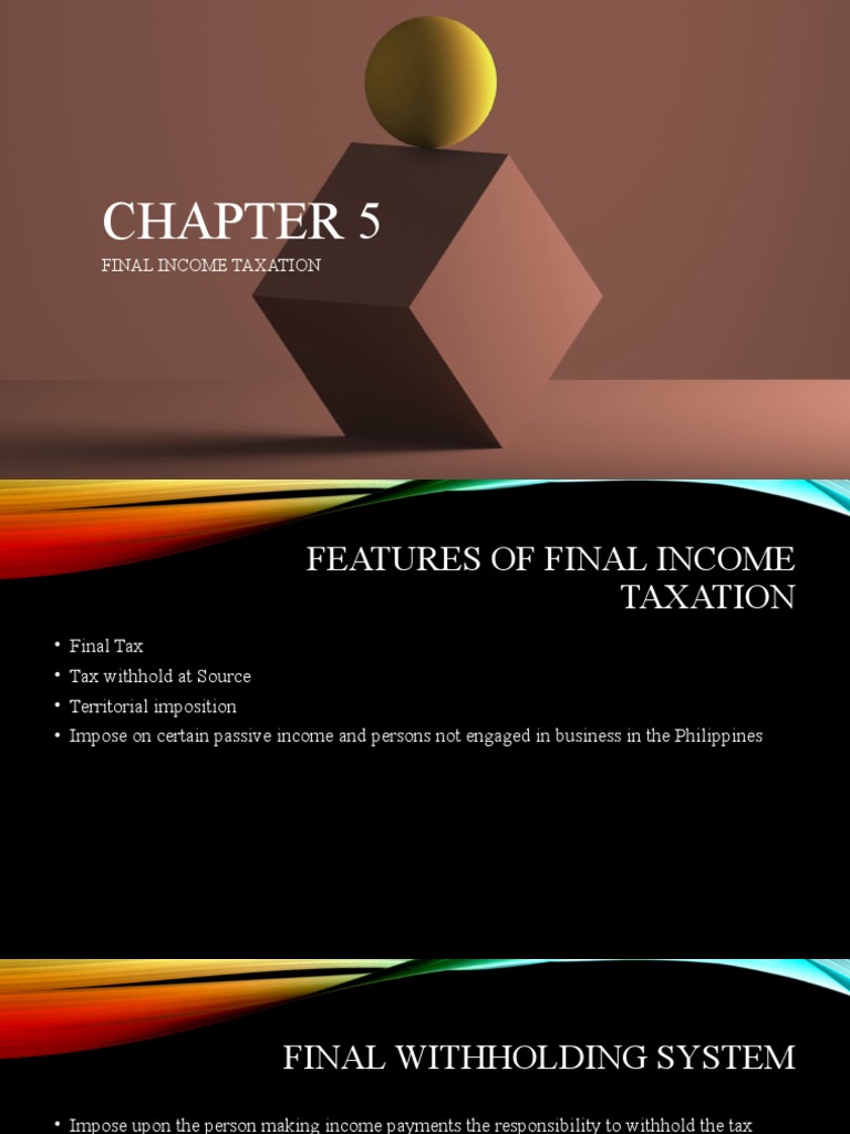 Final Tax | PDF | Taxpayer | Dividend