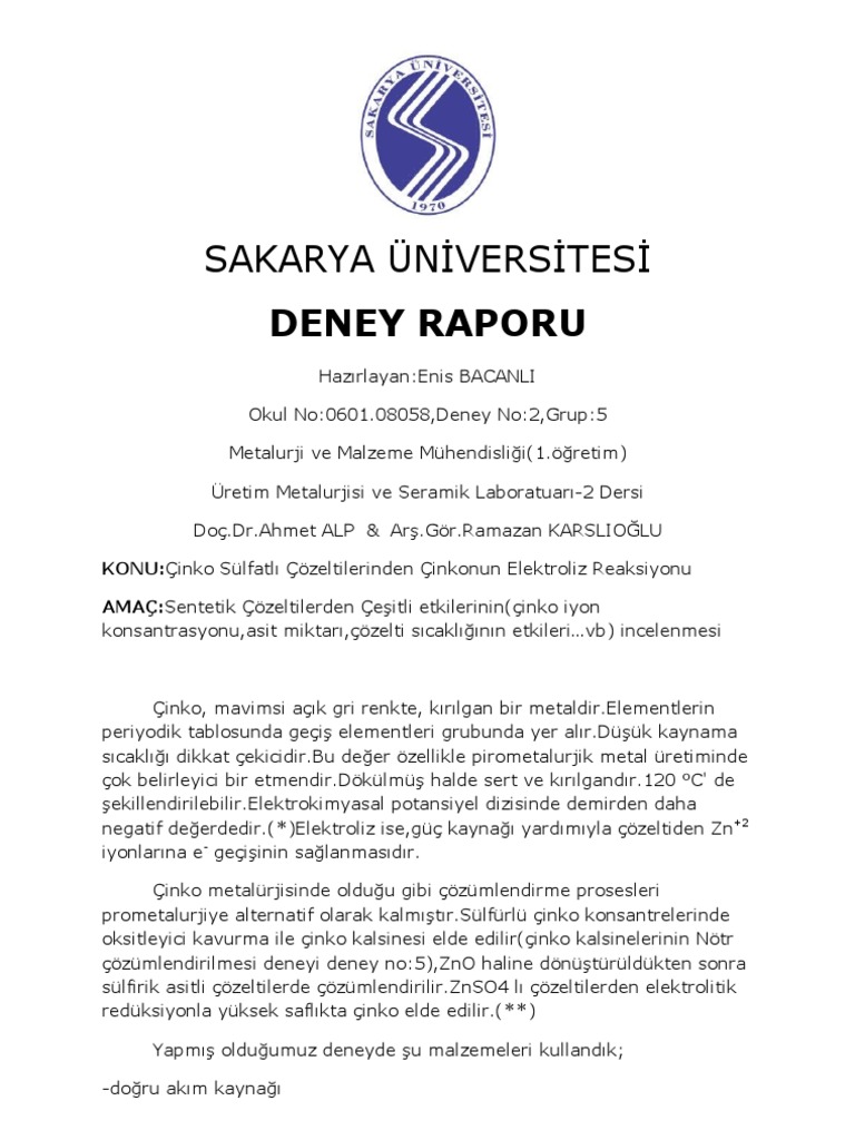 DENEY RAPORU (Deney 2) | PDF
