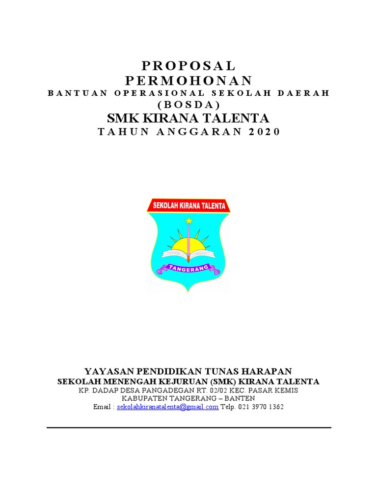 Cover Proposal Pengajuan 2020 | PDF
