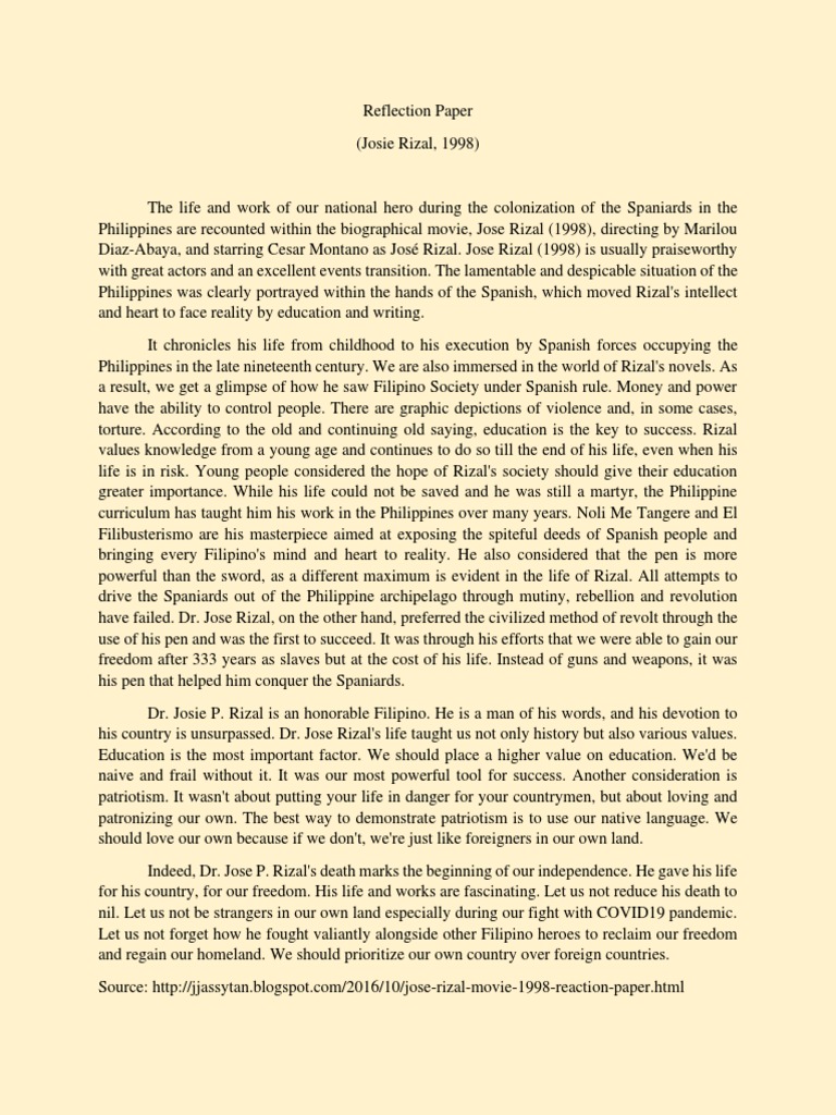 Reflection Paper | PDF | Philippines