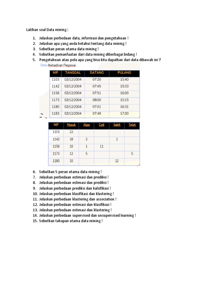 Latihan Soal Data Mining 111921 Pdf