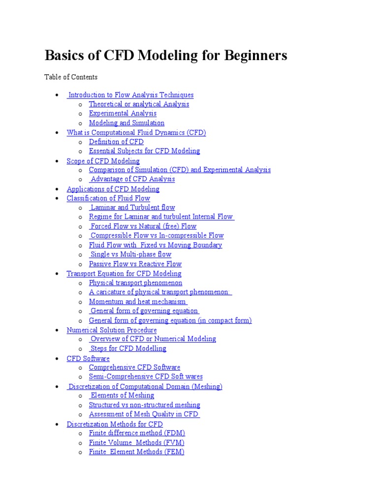 Basics of CFD Modeling For Beginners | PDF | Computational Fluid ...