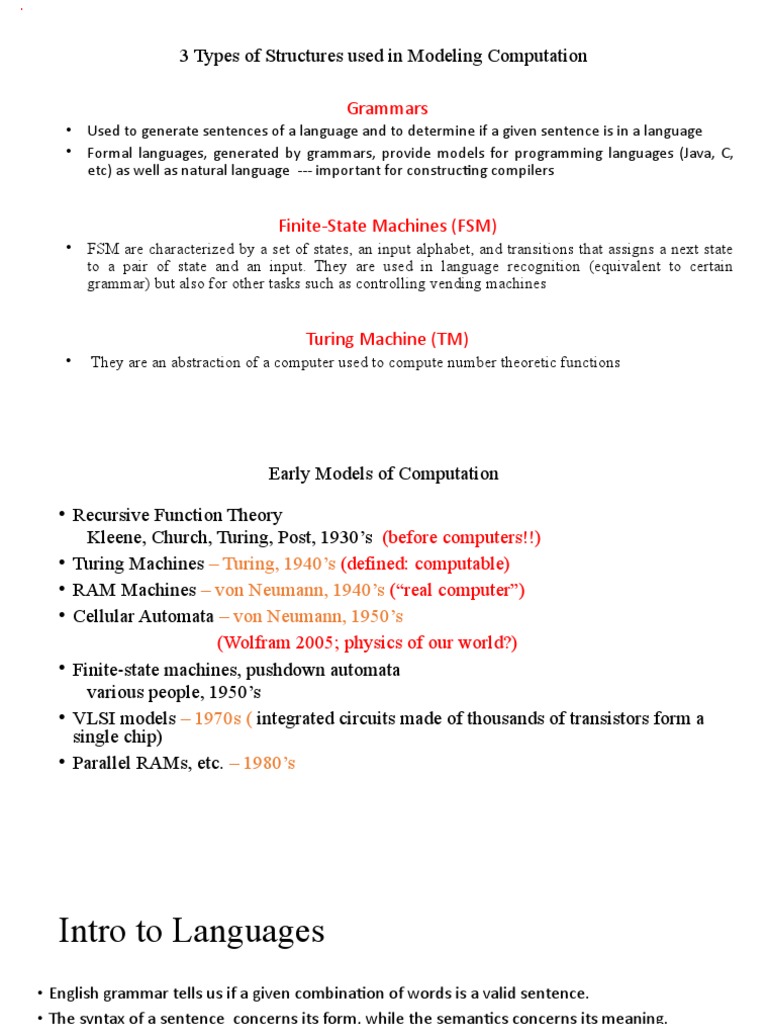 3 Types of Structures Used in Modeling Computation | PDF | Verb | Phrase