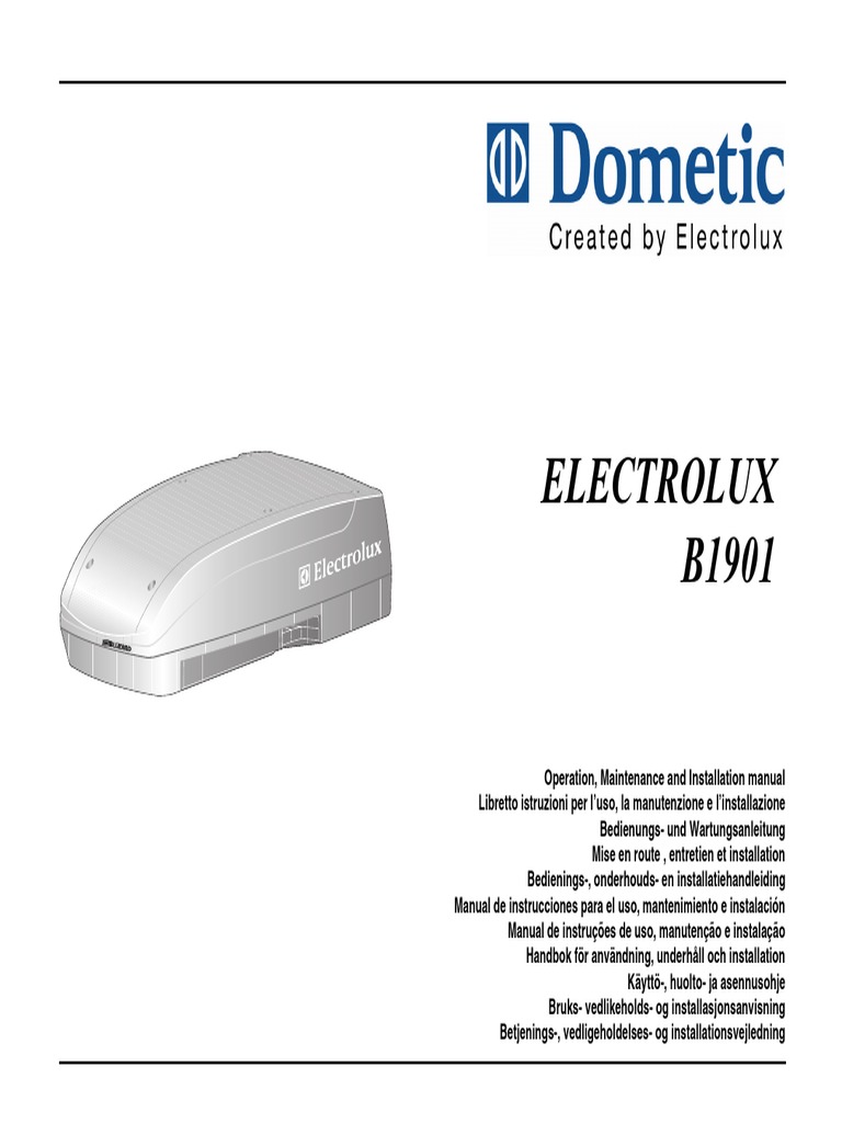 Climatizzatore - Electrolux Dometic B1901 ITA | PDF | Química Física ...