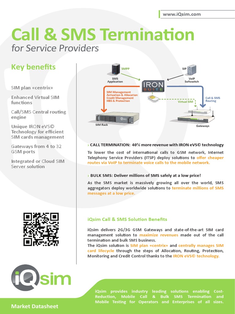 Call Termination Datasheet | PDF | Voice Over Ip | Mobile Phones