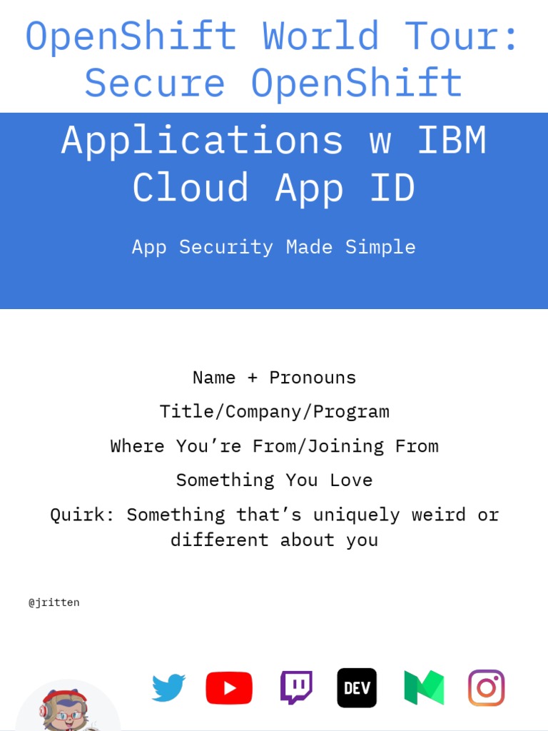 Secure OpenShift Applications W IBM Cloud App ID | PDF | Web ...