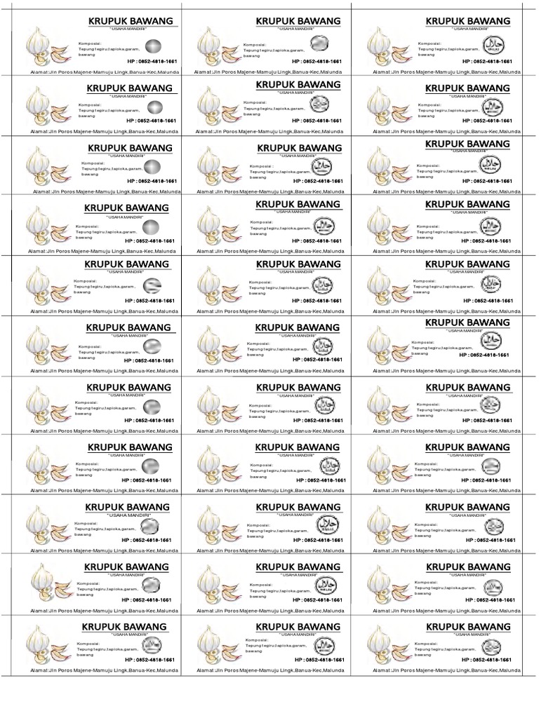 Label Krupuk | PDF