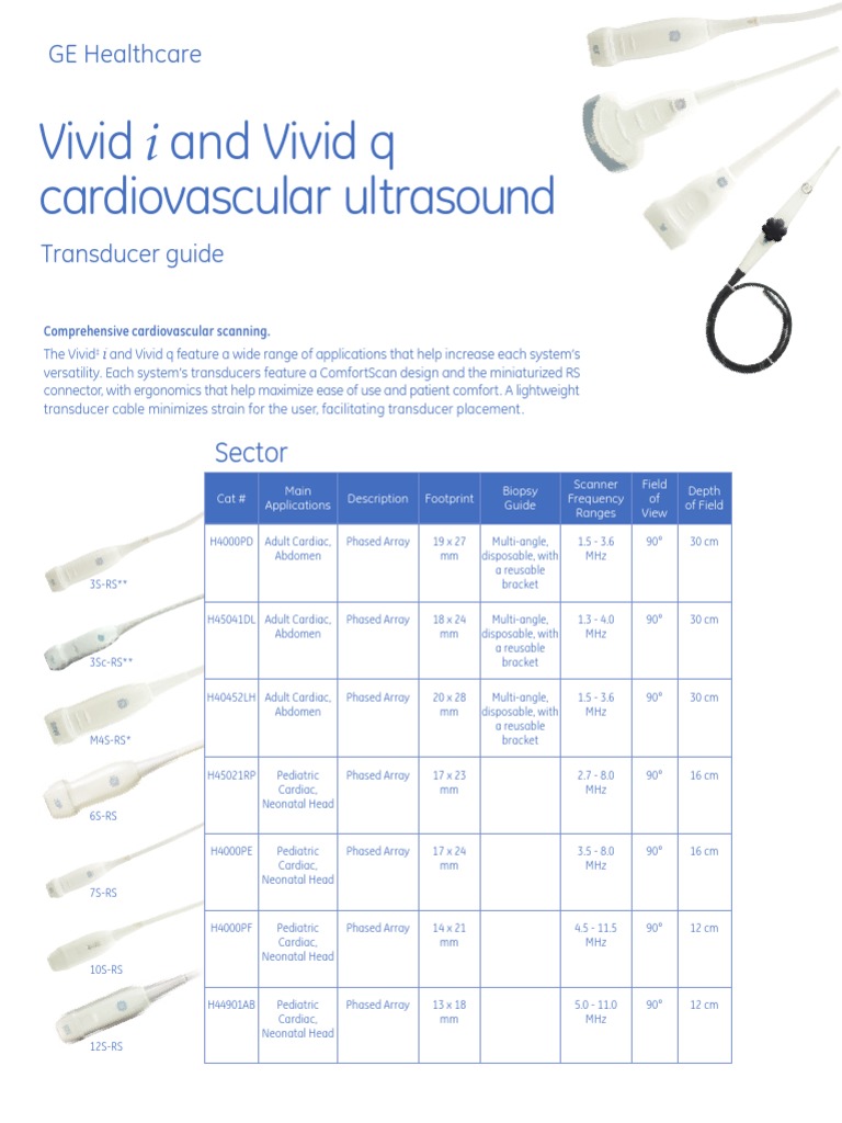Vivid I and Vivid Q Cardiovascular Ultrasound: Sector | PDF | Medical ...