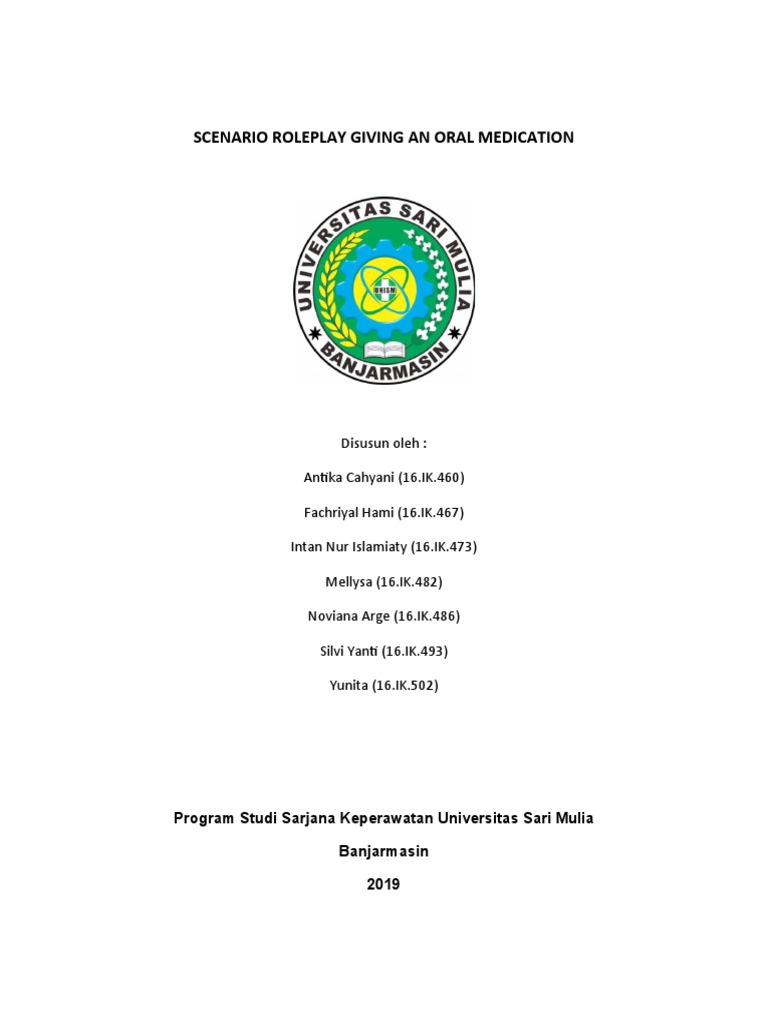 Scenario Roleplay Giving An Oral Medication | PDF | Clinical Medicine ...