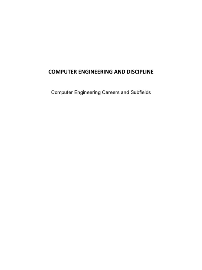 Computer Engineering Subfields Guide | PDF | Computer Vision | Computer ...