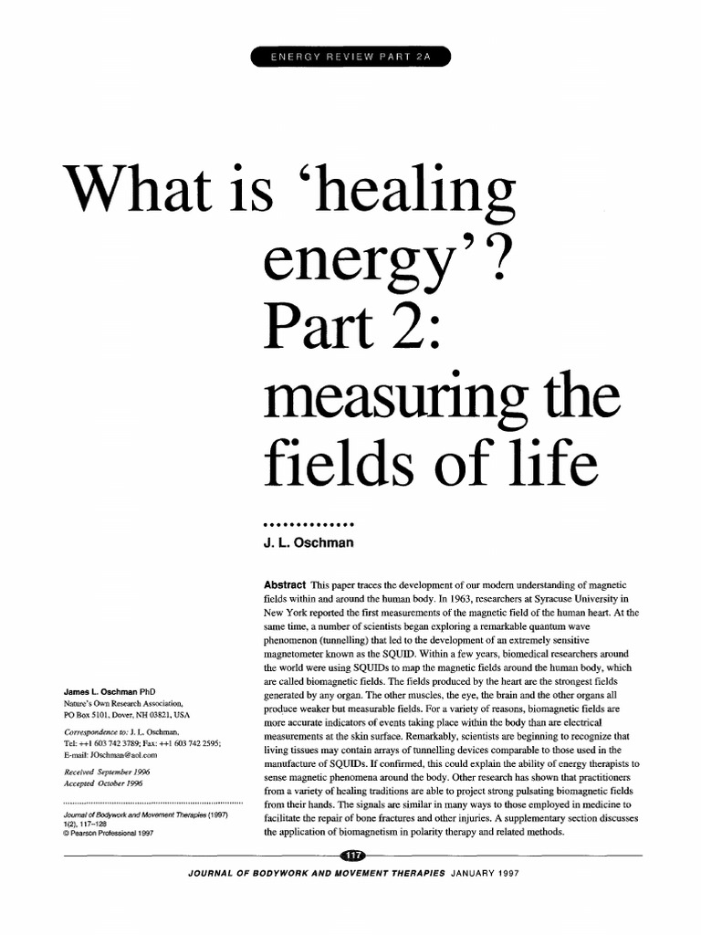 What Is Healing Energy - Part 2 Measuring The Field of Life | PDF ...
