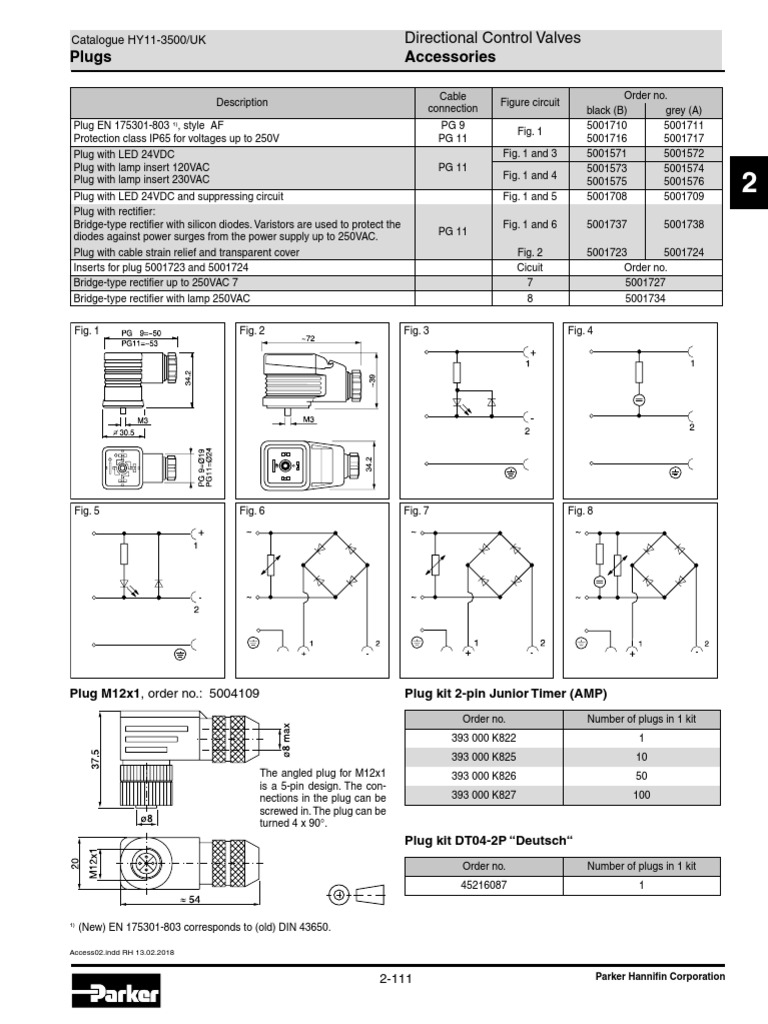 Accessories Plugs: Directional Control Valves | PDF | Rectifier ...