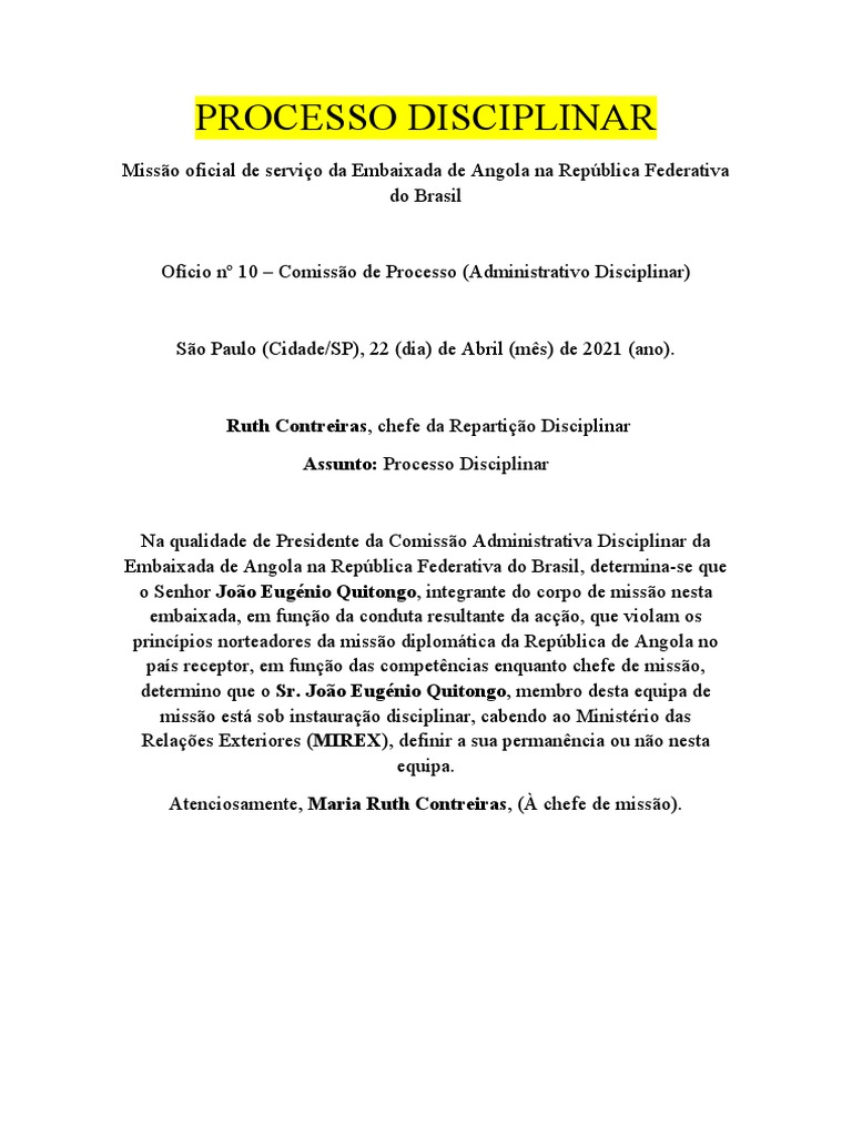 Processo Disciplinar | PDF