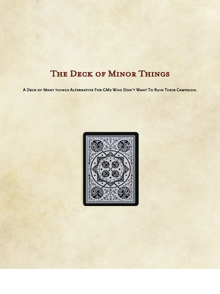 The Deck of Minor Things | PDF | Ghosts