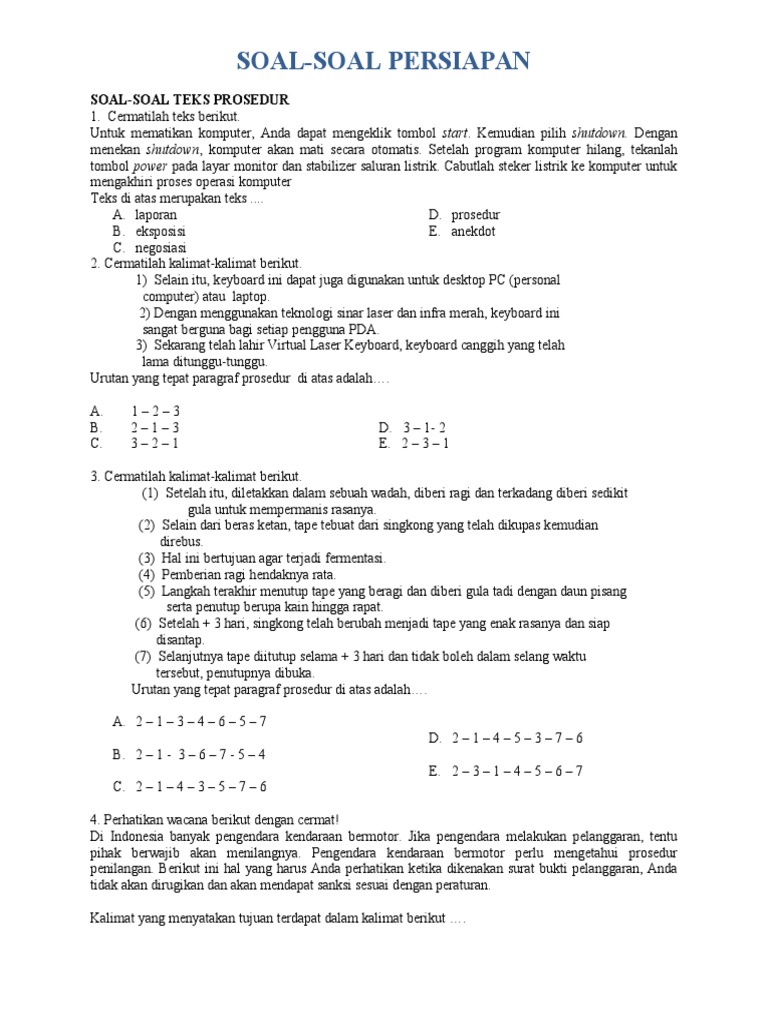 SOAL PERSIAPAN UJIAN - XI B | PDF | Komputer | Teknologi & Rekayasa