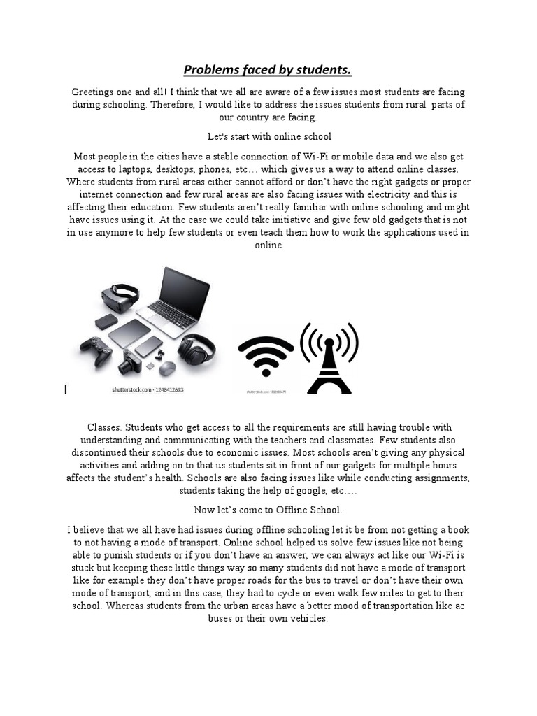 Problems Faced by Students | PDF | Online And Offline | Transport