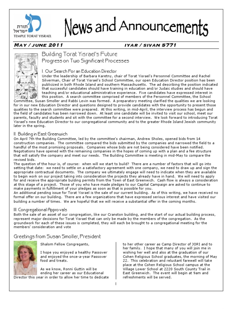 May / June 2011 Iyar / Sivan 5771 | PDF | Grief | Torah