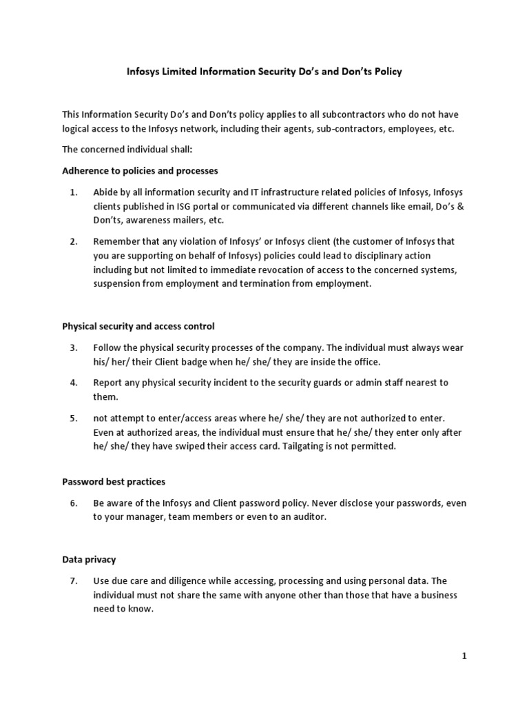 Information Security Policy Document | PDF | Information Security ...