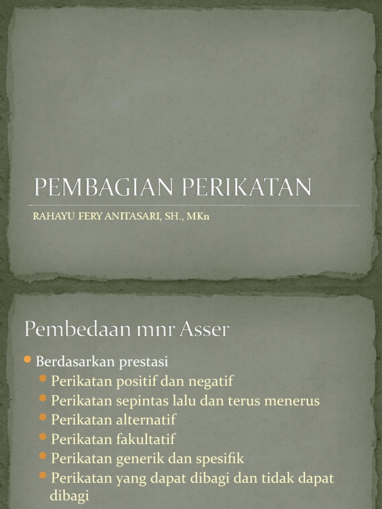 Jenis Perikatan | PDF
