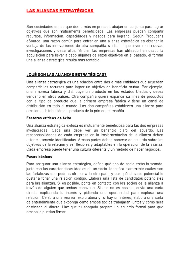 Alianzas Estrategicas | PDF | Proyecto conjunto | Presupuesto