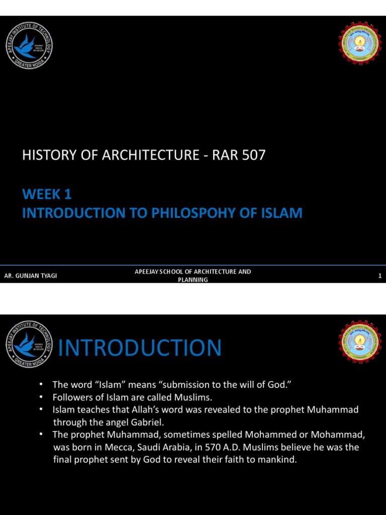 History of Architecture - Rar 507: Week 1 Introduction To Philospohy of ...