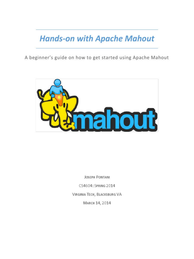 Mahout Tutorial | PDF | Apache Hadoop | Computing