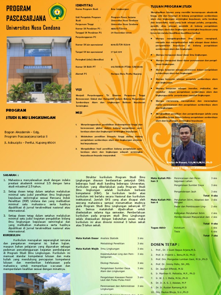 Leaflet S2 Ilmu Lingkungan | PDF