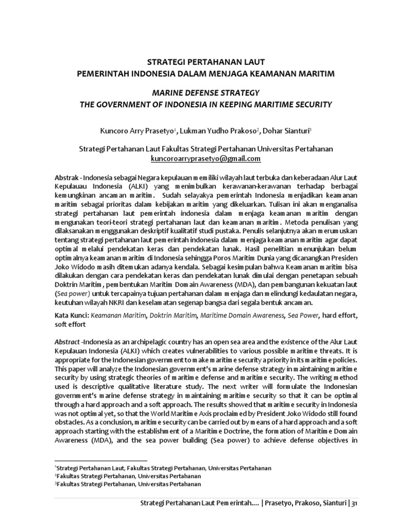 Strategi Keamanan Maritim Indonesia | PDF | Perjalanan | Sains & Matematika