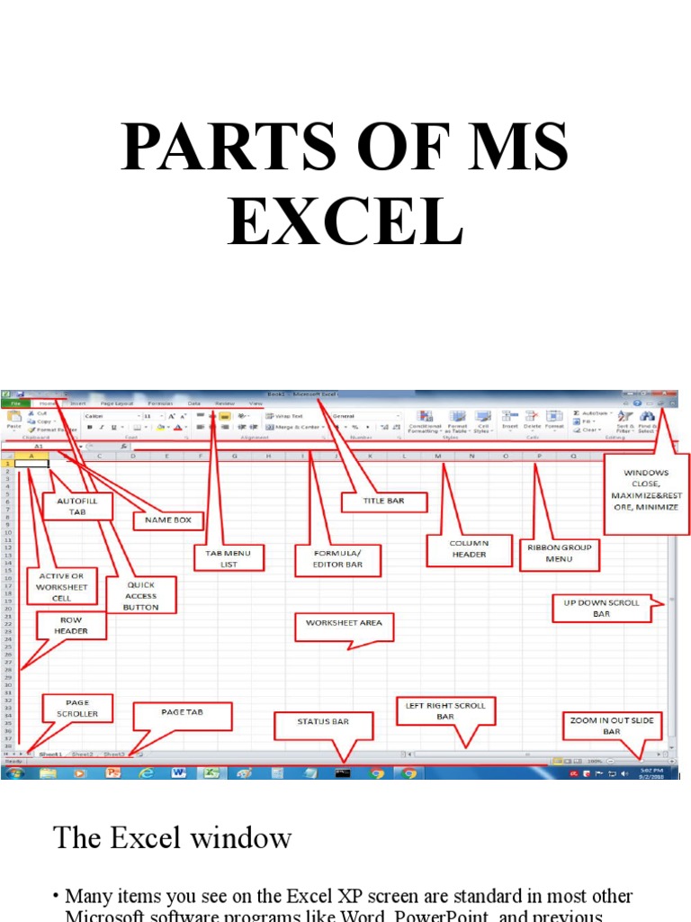 Parts Of Microsoft Excel