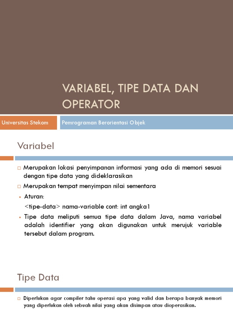 02 Variabel-Tipe Data-Operator | PDF