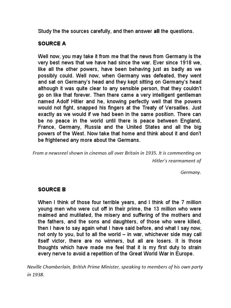 Nazi Foreign Policy Source Analysis | PDF | Nazi Germany | Adolf Hitler