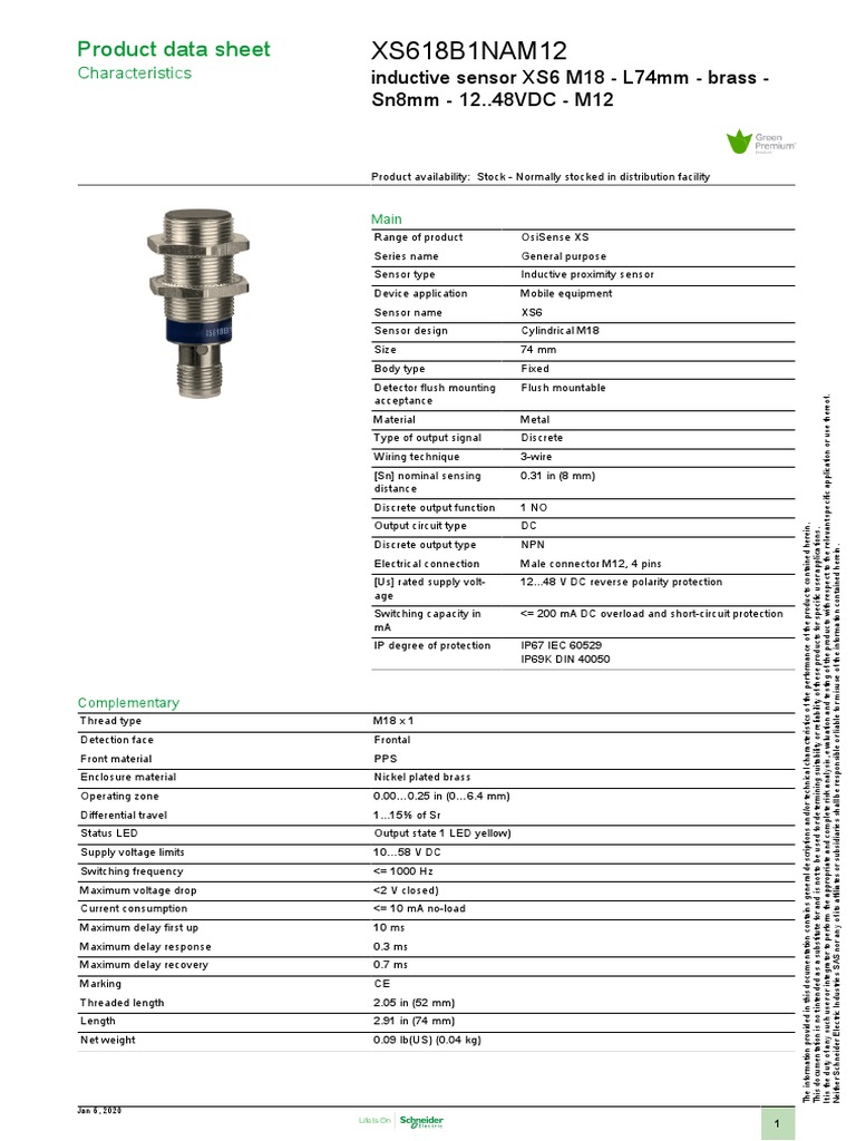 Data Sheet Sensor | PDF | Electrical Connector | Equipment