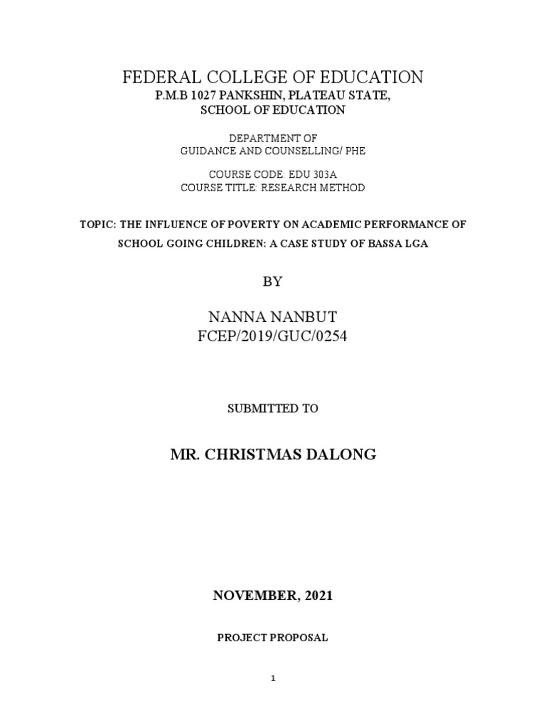 The Influence of Poverty on the Academic Performance of School Going ...