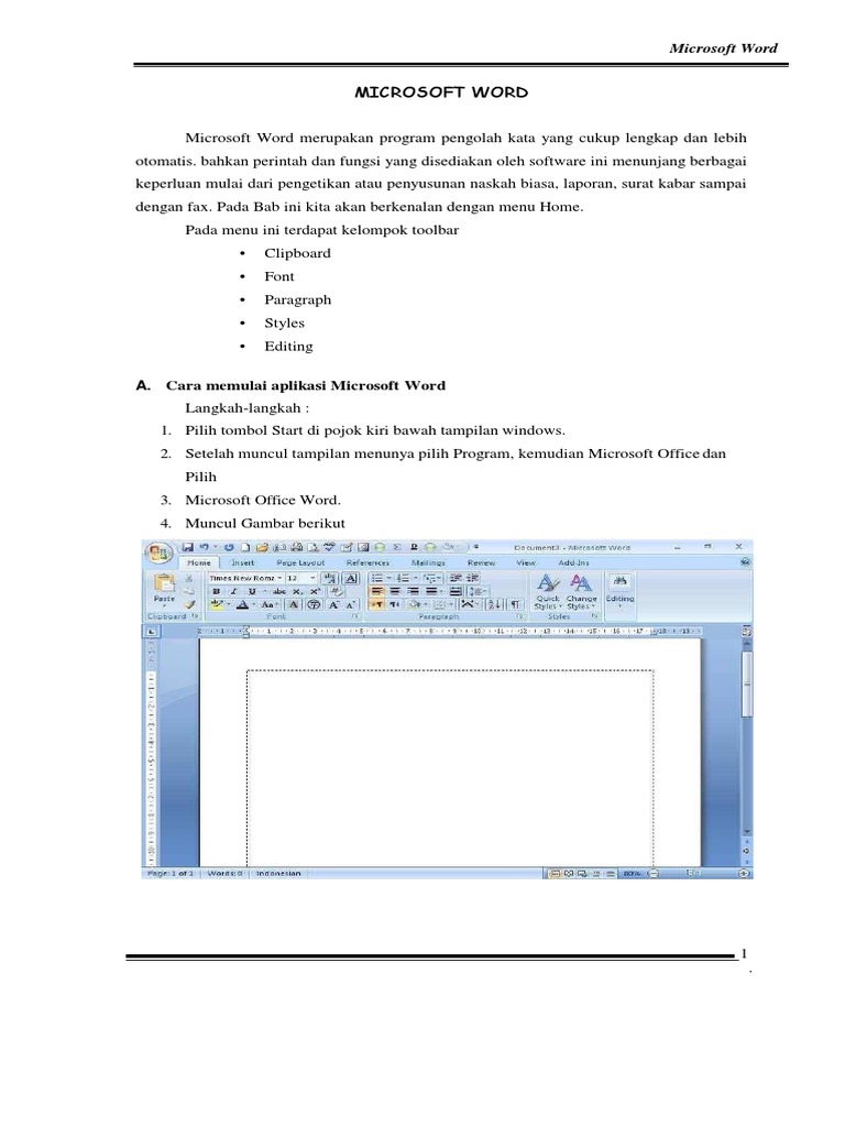 Materi Microsoft Word | PDF