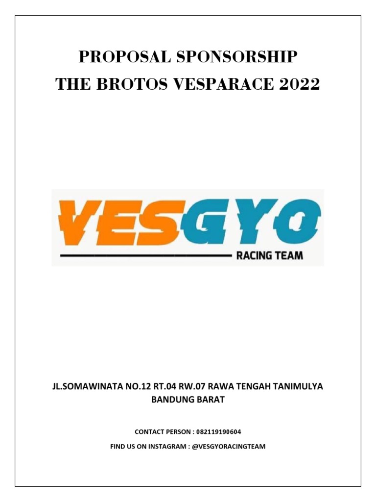 Sponsorship Proposal untuk Balap Vespa | PDF