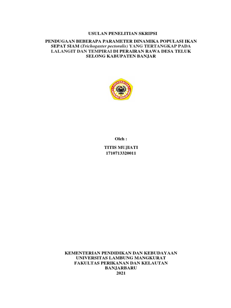 Usulan Penelitian Titis | PDF