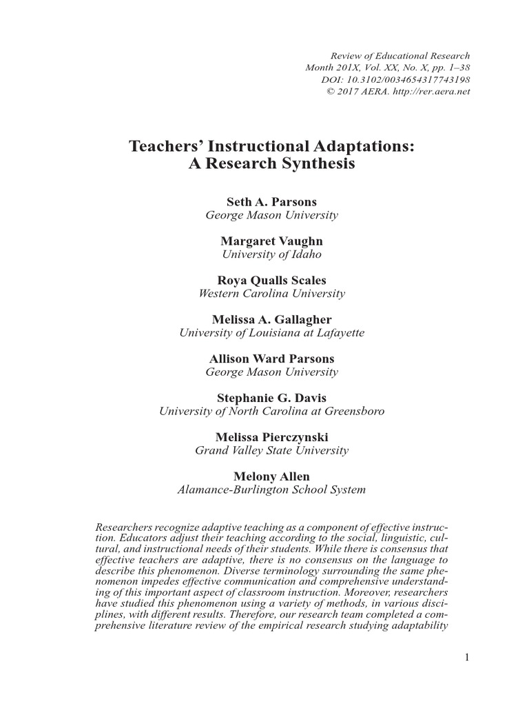 Instructional Adaptation | PDF | Teachers | Constructivism (Philosophy ...