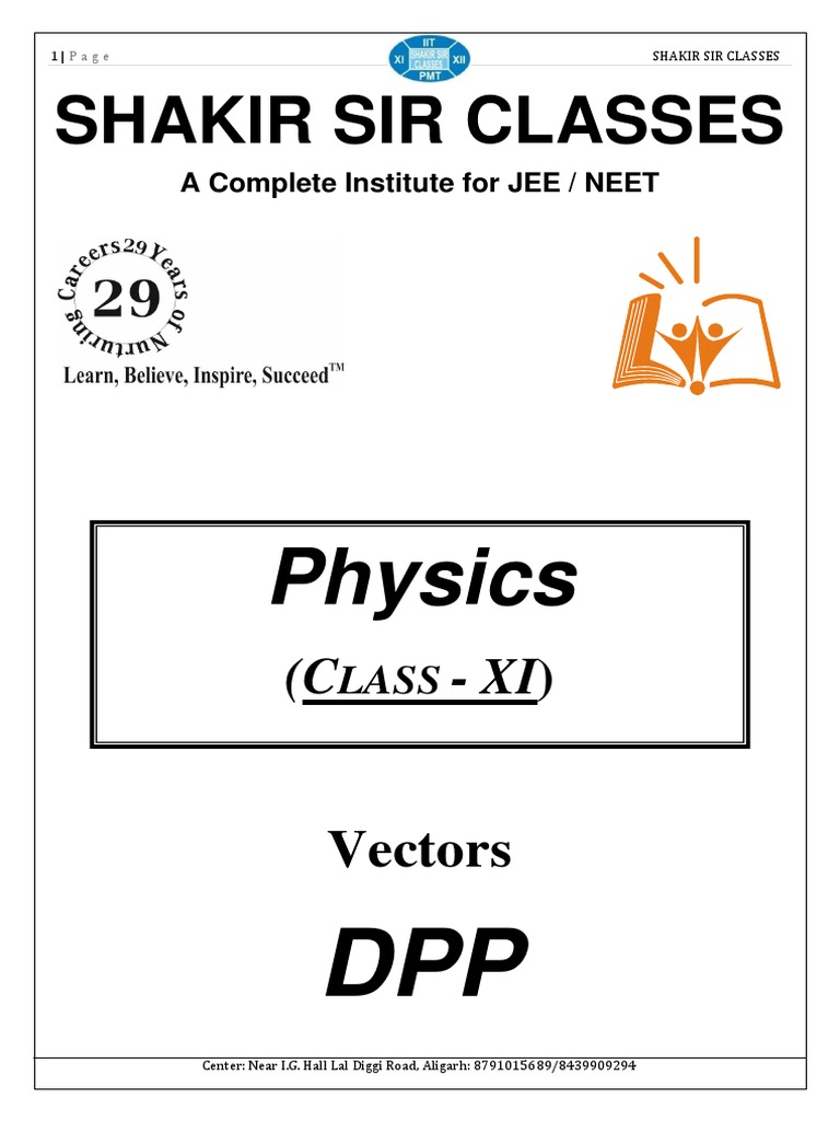 Shakir Sir Classes: Physics | PDF | Euclidean Vector | Angle