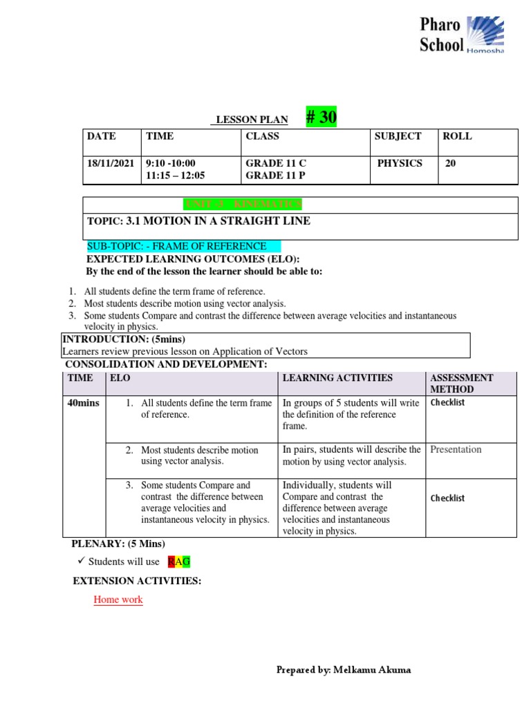 Daily Lesson Plan # 30 | PDF