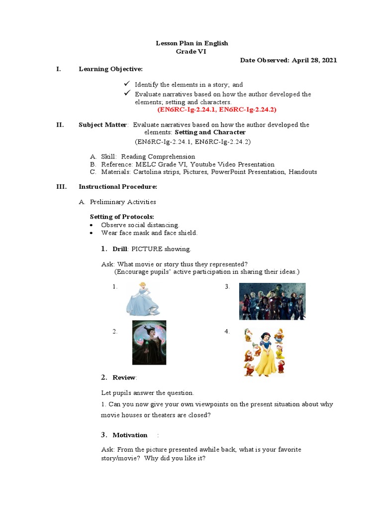 COT2 Lesson Plan in English Final 2 | PDF | Narrative | Lesson Plan