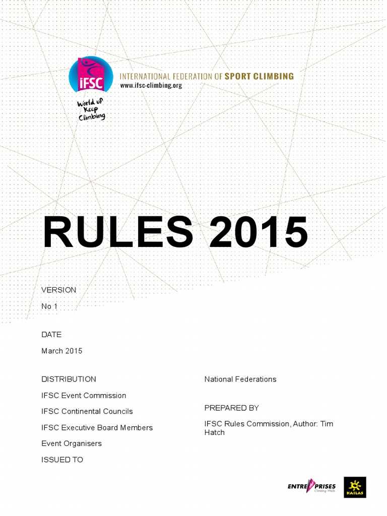 IFSC-Rules 2015 V1.1 | Download Free PDF | Sports | Doping In Sport